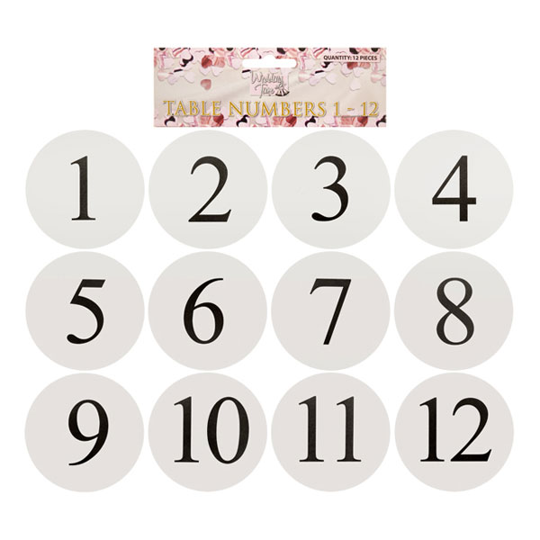 Bordskort med Siffror - Partykungen.se
